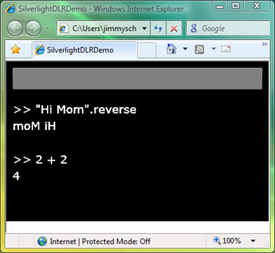 Jimmy Schementi > Adding scripting to a C# Silverlight app